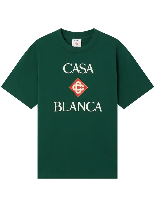 Casablanca Diamond Logo Short Sleeve T-shirt - Green