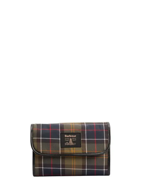 Barbour Tartan Hanging Beauty Pouch - Green