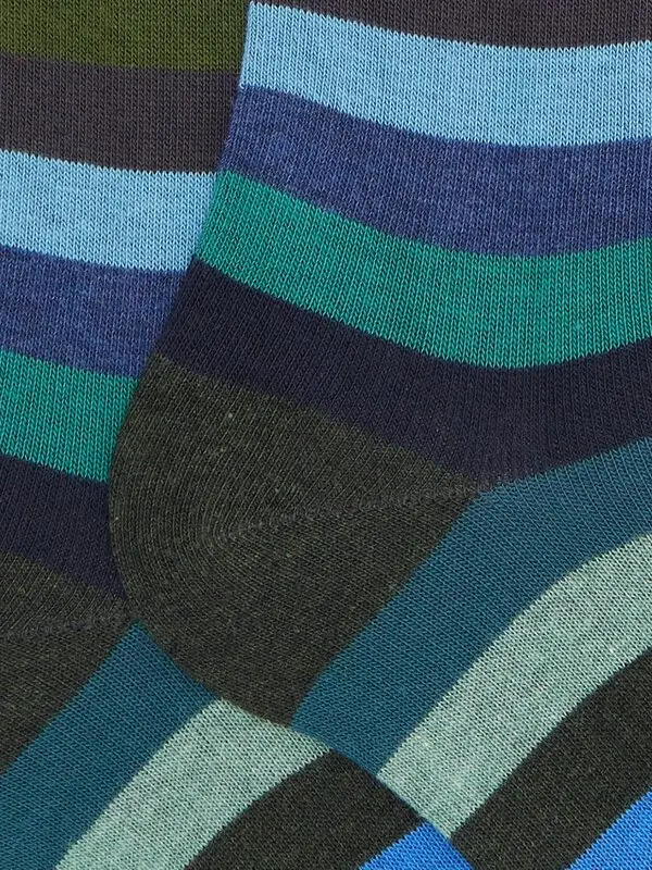 GALLO Long Warm Cotton Socks, Yellow, Even Stripes