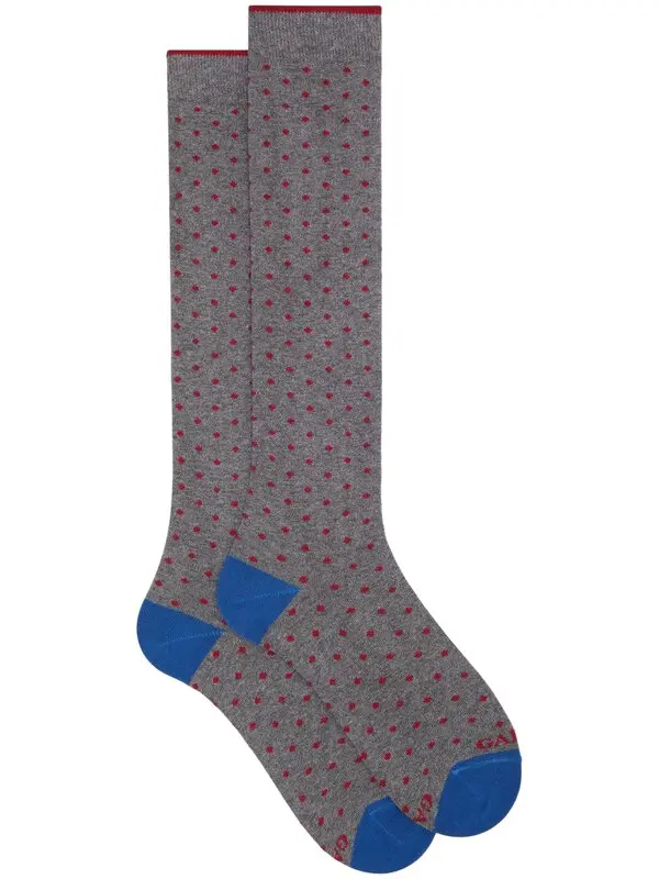GALLO Long Warm Cotton Socks With Polka Dots