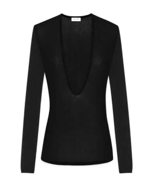 Saint Laurent Scoop-neck Knit Sweater