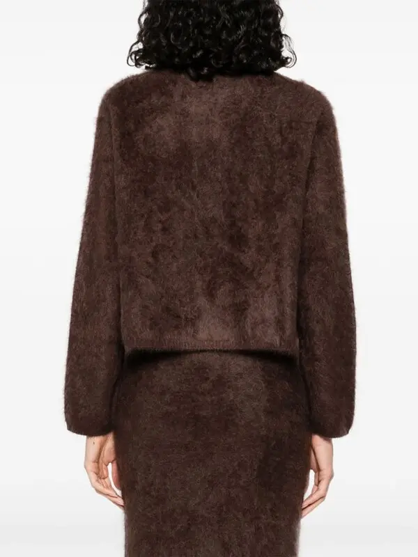 Soft Goat Wool Crewneck Jumper - Brown