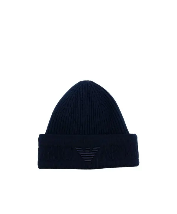 Emporio Armani Logo Embroidered Knitted Beanie