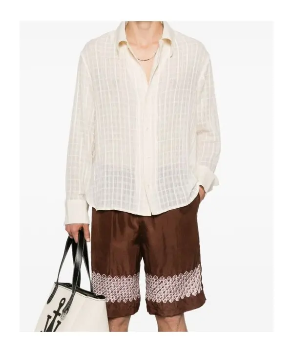 Séfr Point-collar Checked Shirt