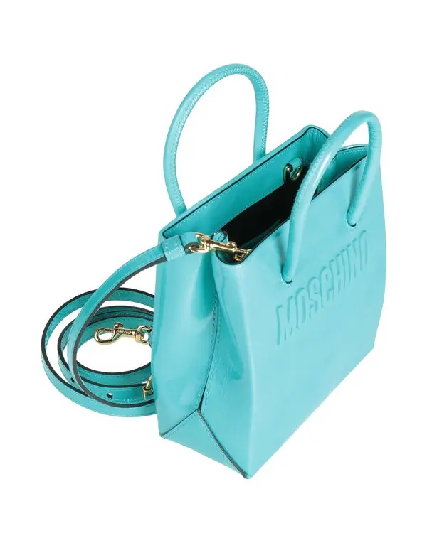 Moschino Handbag Turquoise Leather