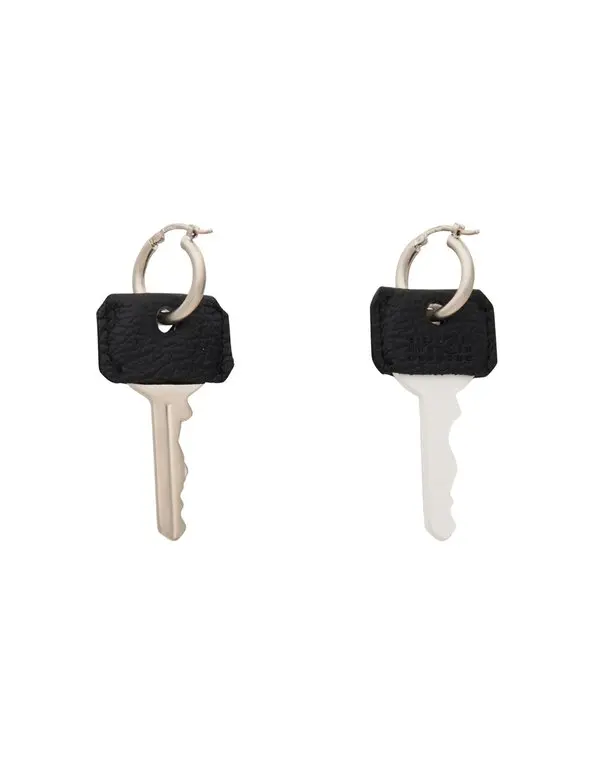 MAISON MARGIELA Silver And Leather Key Earrings