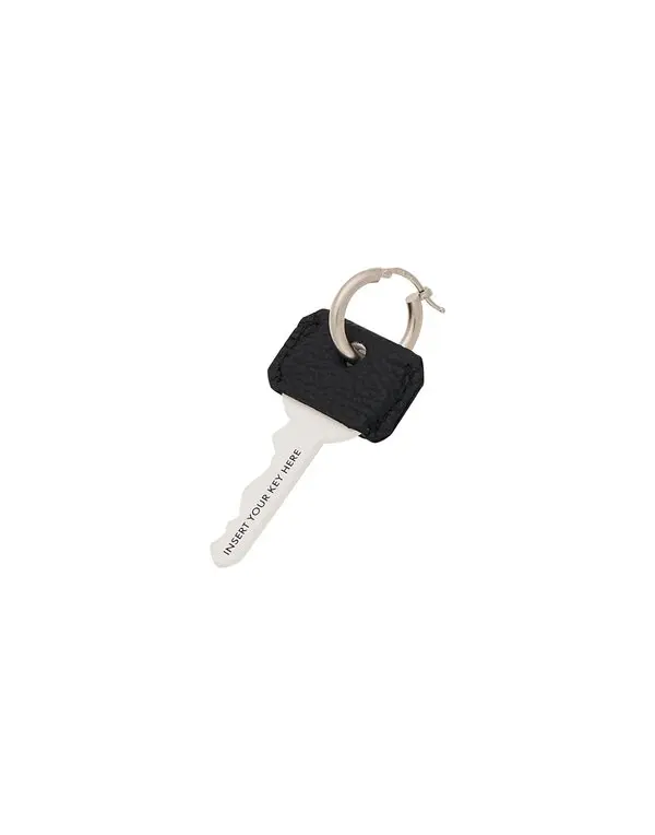 MAISON MARGIELA Silver And Leather Key Earrings
