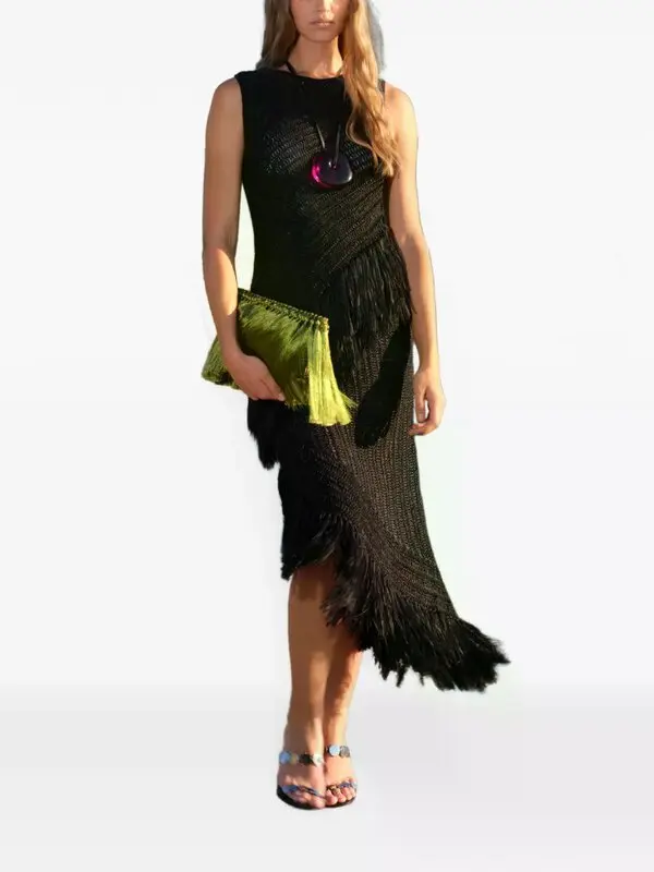 SIMONMILLER Beja Crochet Midi Dress - Black
