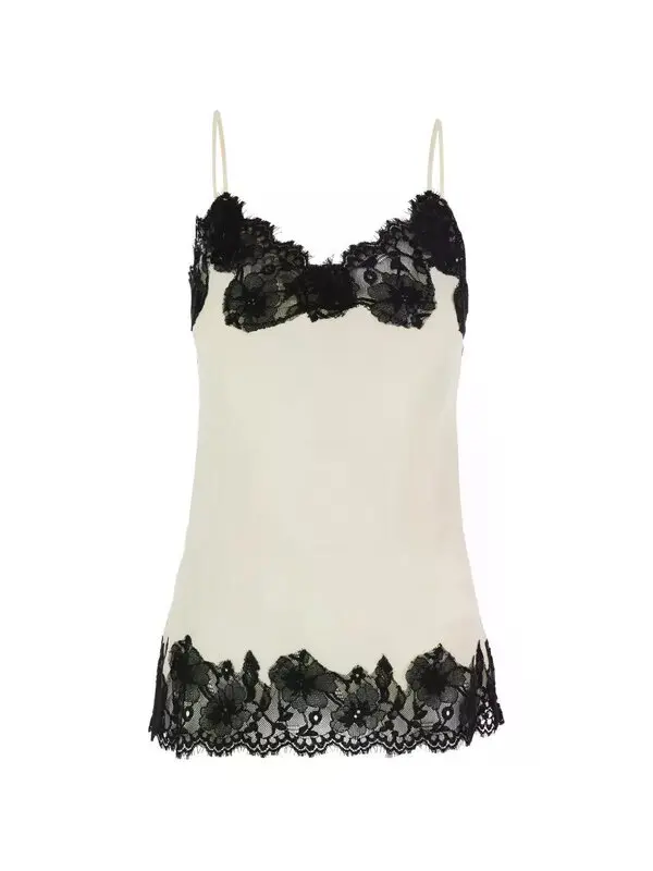 Gold Hawk Marilyn Lace-trim Silk Top