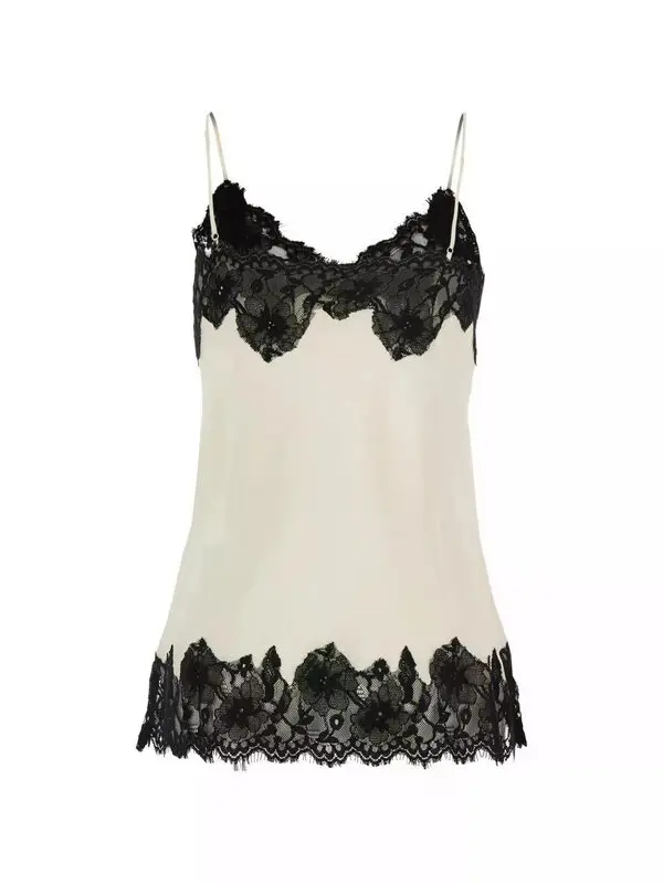 Gold Hawk Marilyn Lace-trim Silk Top