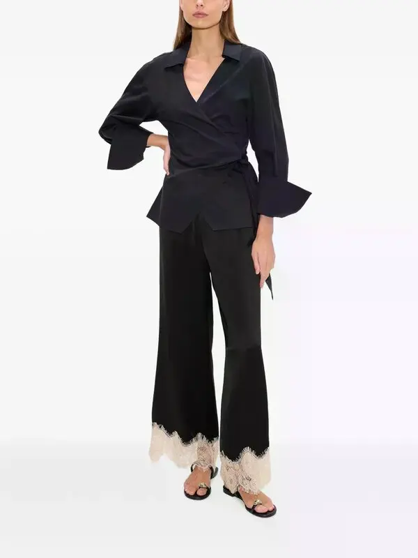 SIMONMILLER Nella Lace-trim Trousers - Black