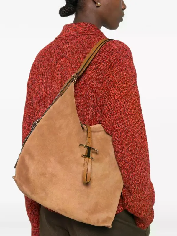 TOD'S T Timeless Suede Tote Bag