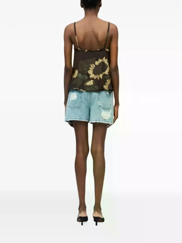 Moschino Floral-print Ruffled Top
