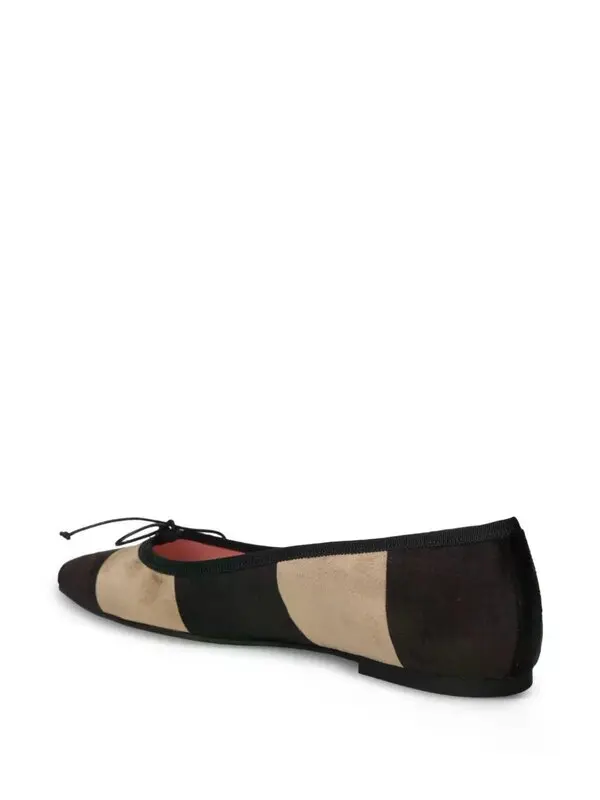 Pretty Ballerinas Paris Striped Ballet Flats - Black