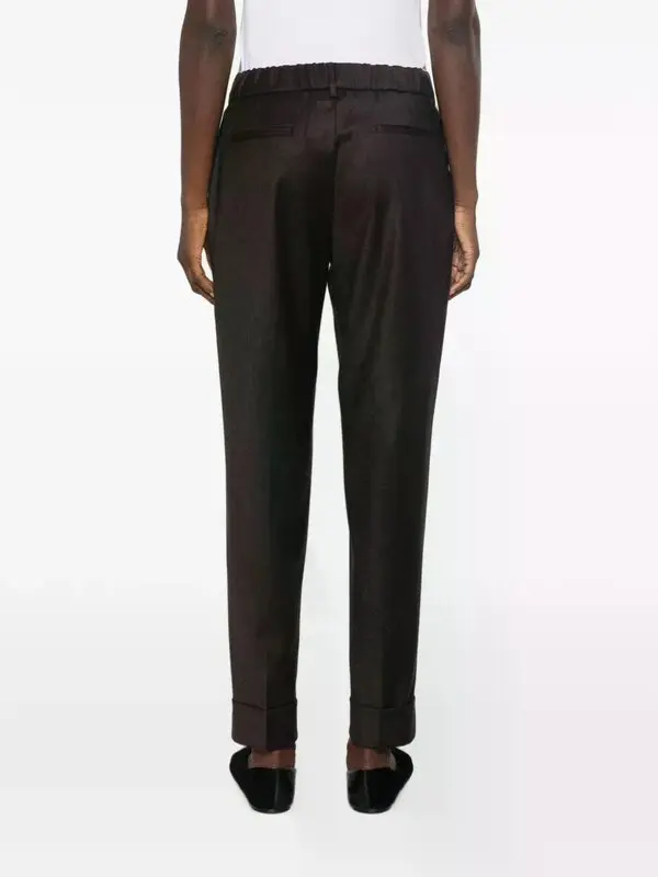 BERWICH Alice Long Pleated-detail Turn-up Trousers