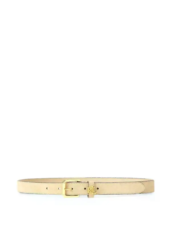 Ralph Lauren Logo-plaque Leather Belt - Neutrals