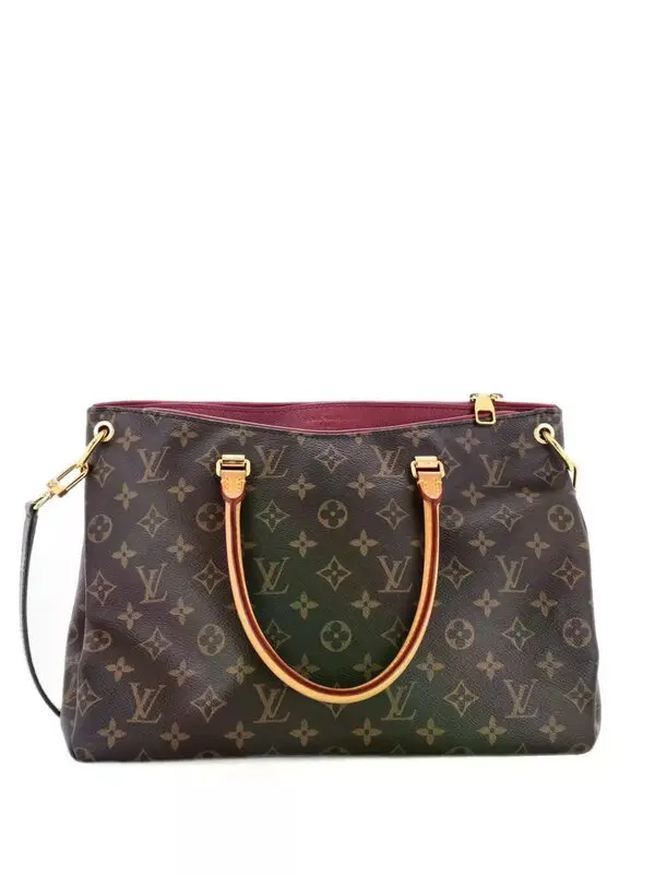 LOUIS VUITTON Pallas Tote Monogram Canvas With Leather Shoulder Bag - Pink