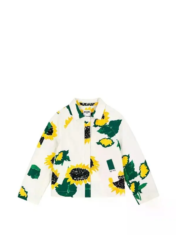 Moschino Sunflower-print Boxy Jacket - Neutrals