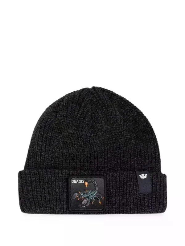 GOORIN BROS Ribbed-knit Scorpion-patch Beanie Hat