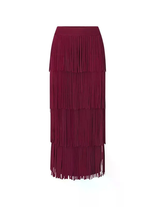SIMONMILLER Za Za Tiered Fringe Maxi Skirt