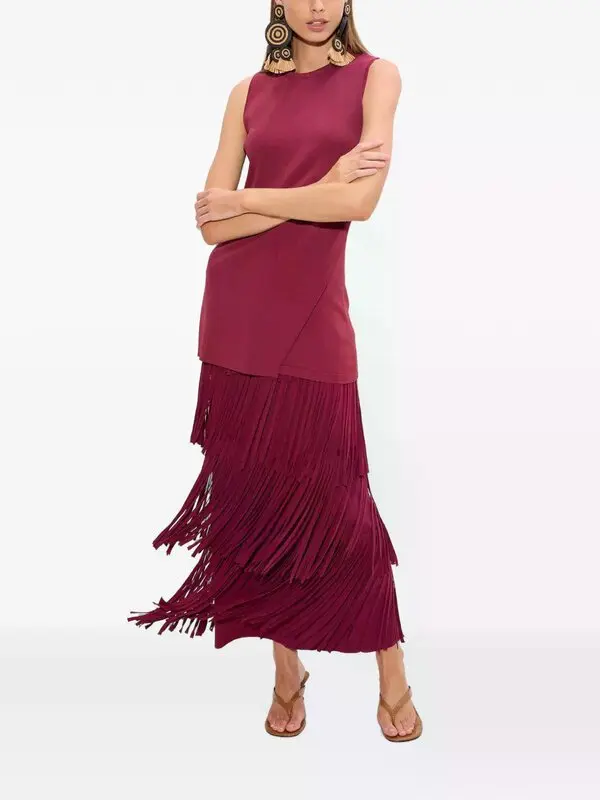 SIMONMILLER Za Za Tiered Fringe Maxi Skirt