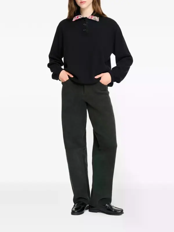 BARRIE Contrast-collar Cashmere Sweater