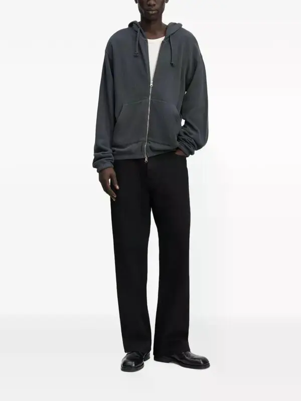 ANOTHER ASPECT Ribbed-knit Zip Hoodie - Grey