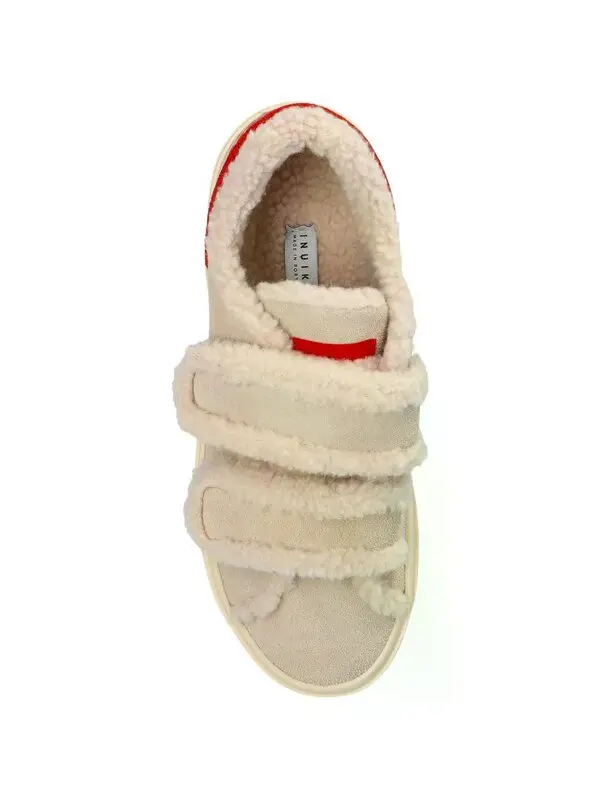 Inuikii Lila Shearling Low Touch-strap Sneakers