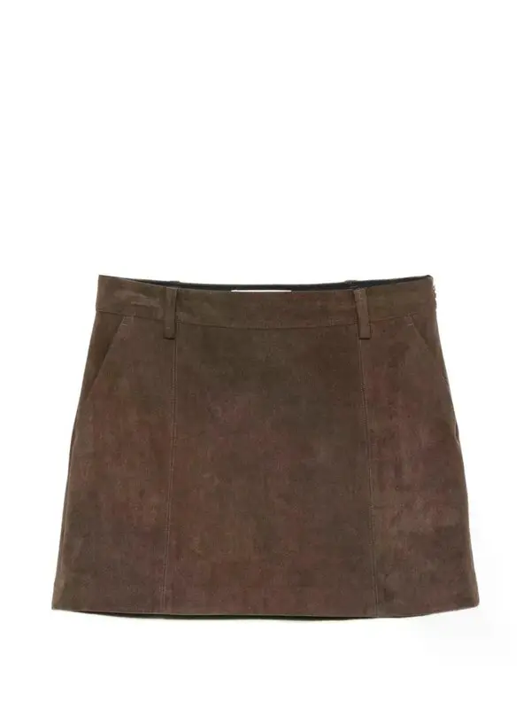 DUNST Suede-effect Mini Skirt - Brown