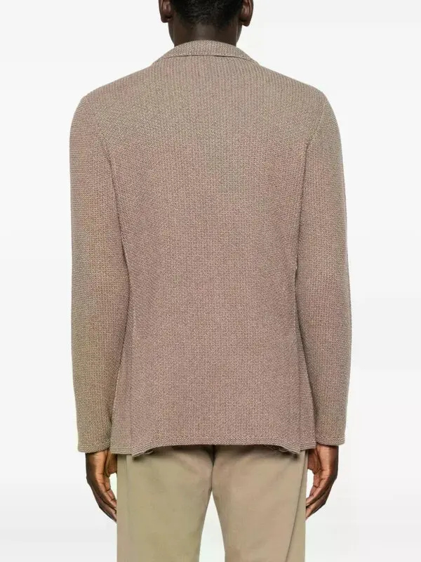 LARDINI Waffle-knit Notched-lapel Jacket
