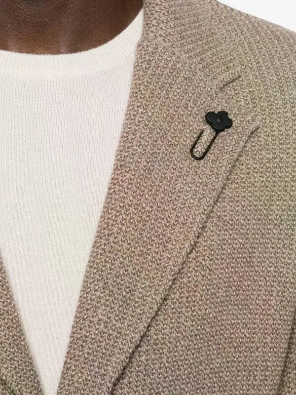 LARDINI Waffle-knit Notched-lapel Jacket