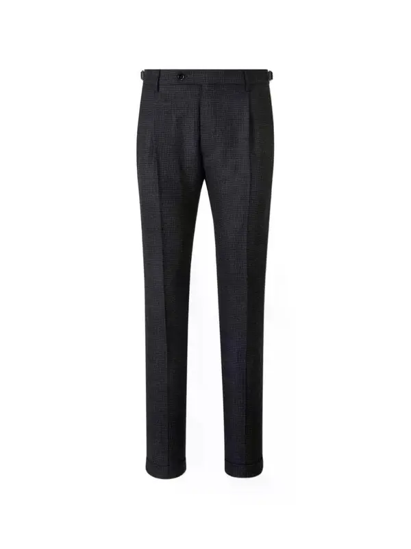 BERWICH Retrolong Houndstooth-pattern Pleated Trousers