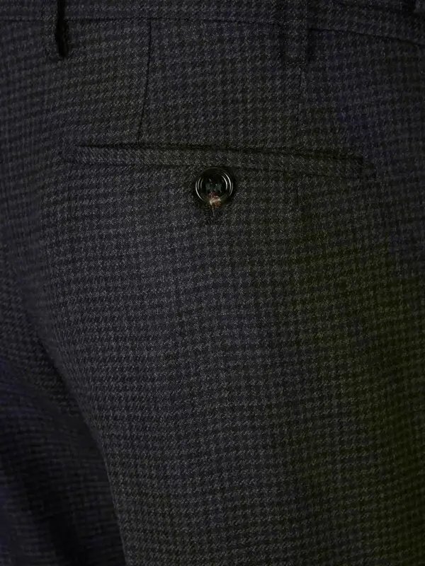 BERWICH Retrolong Houndstooth-pattern Pleated Trousers