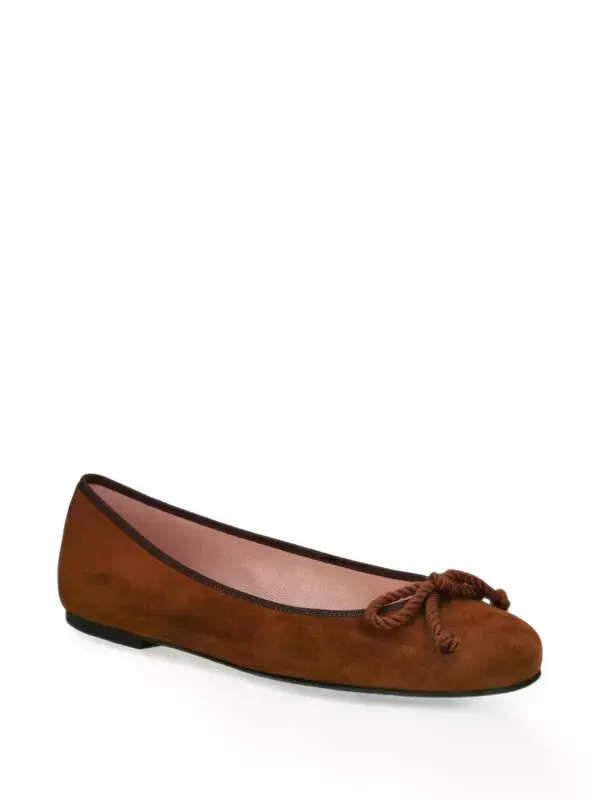 Pretty Ballerinas Rosario Bow-detail Ballet Flats - Brown