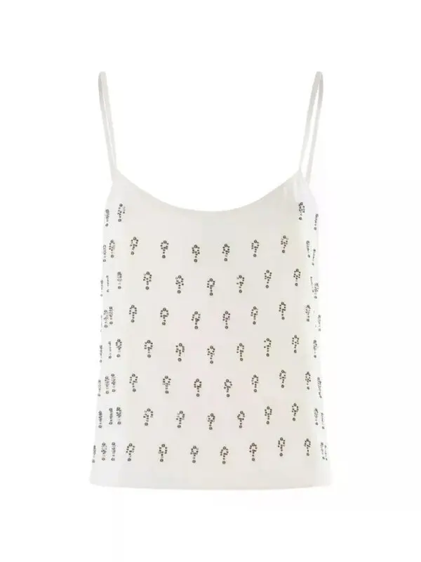 NENETTE Embellished Spaghetti-strap Top
