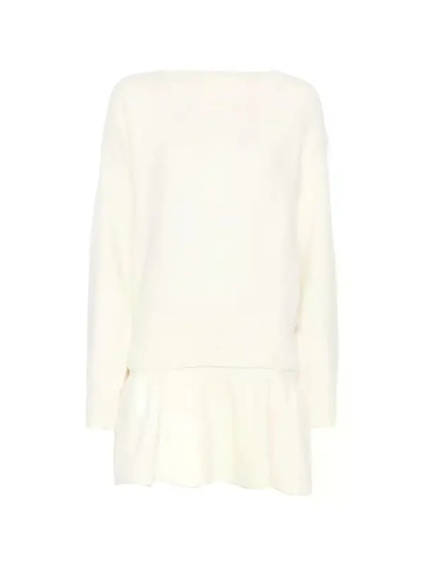 Source Unknown Corinth Peplum-details Sweater - Neutrals