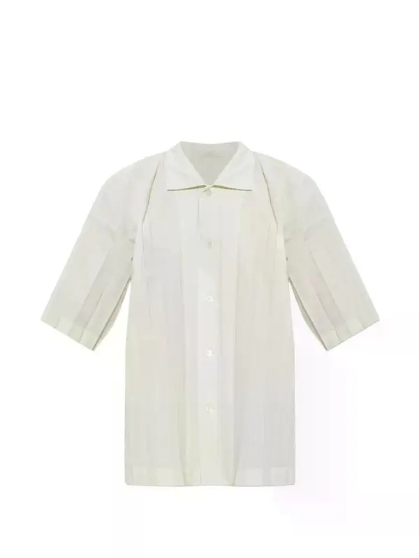 Issey Miyake Pleated Short-sleeve Shirt - Neutrals