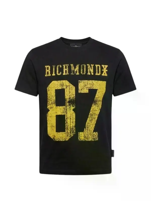 John Richmond Distressed-print Logo-print T-shirt