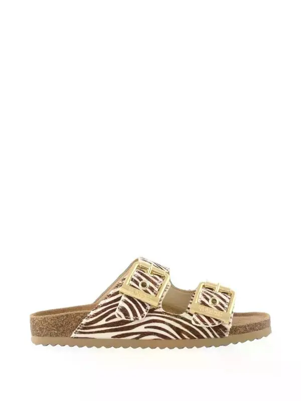 COLORS OF CALIFORNIA Slofi Zebra-print Sandals - Brown