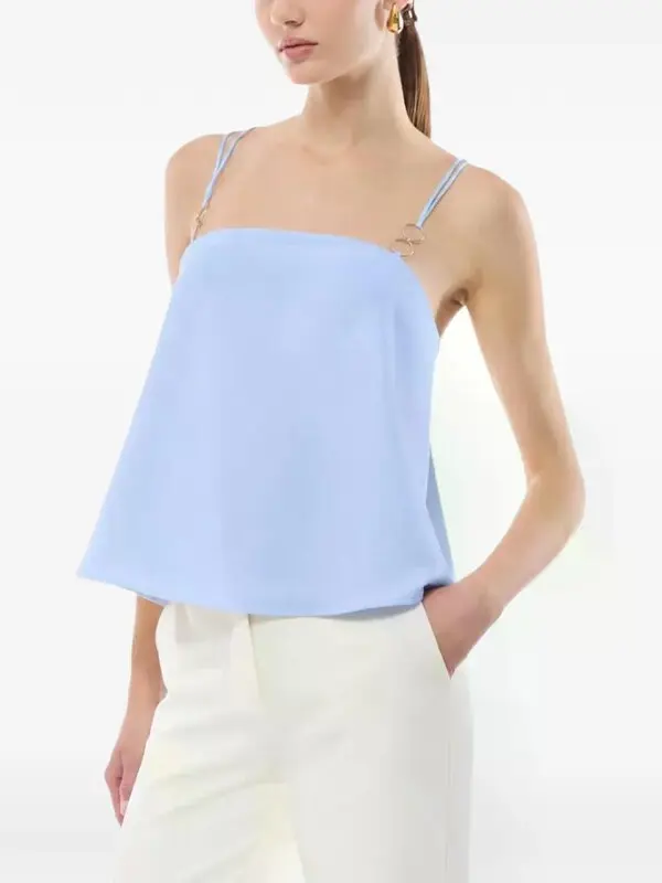 NENETTE Flix Pleated-back Ring-detail Top