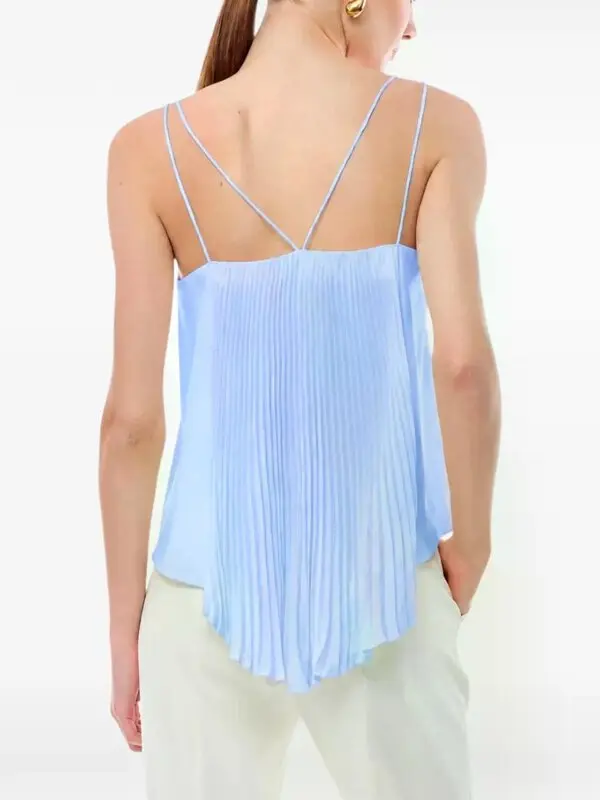 NENETTE Flix Pleated-back Ring-detail Top