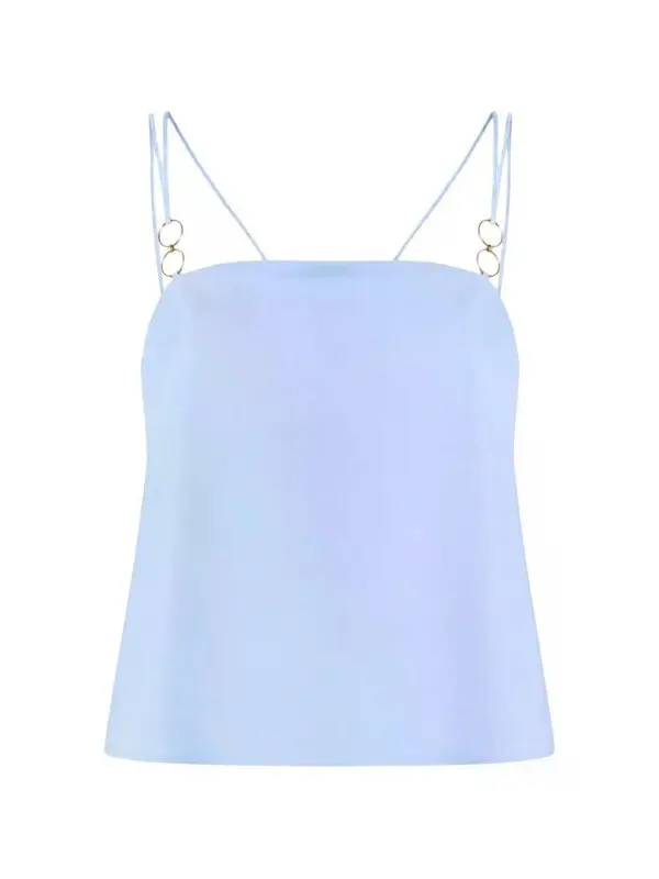 NENETTE Flix Pleated-back Ring-detail Top - Blue