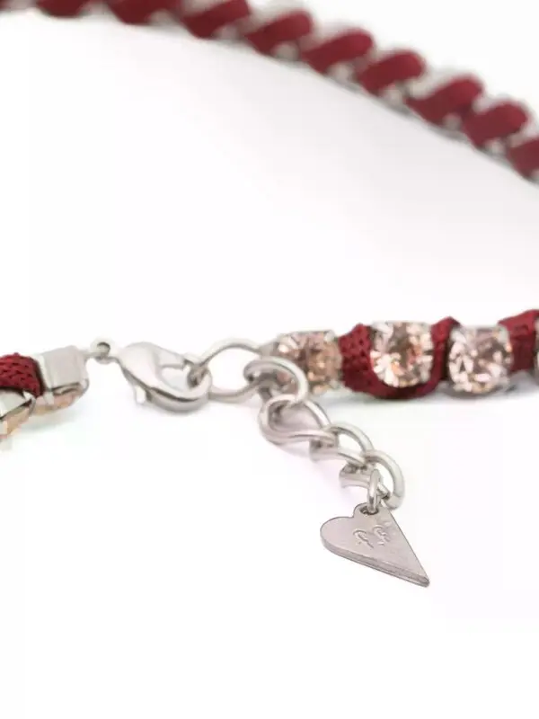 FORTE_FORTE Crystal-embellished Braided Necklace