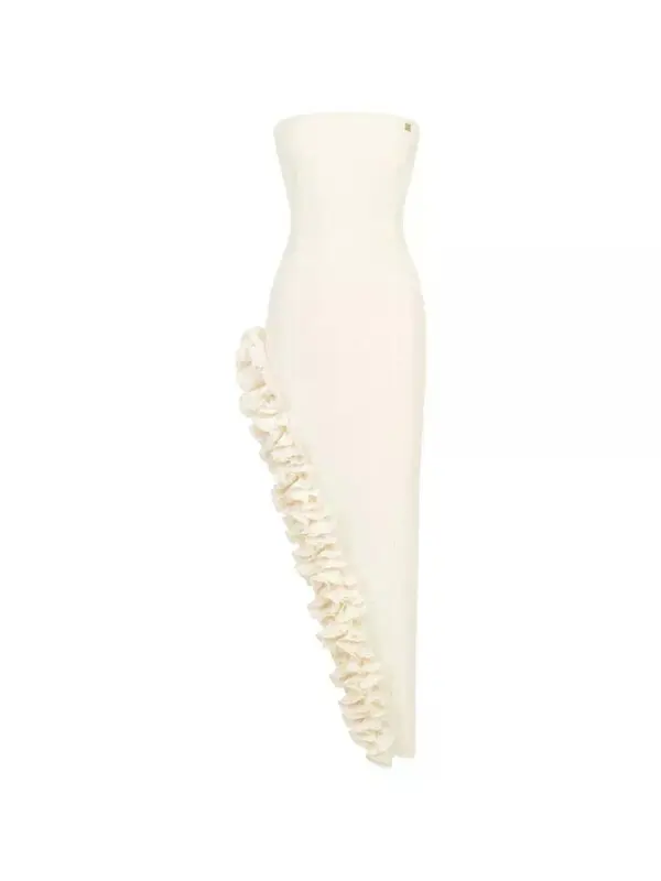 DIVEDIVINE Talita Ruffle-trim Strapless Maxi Dress