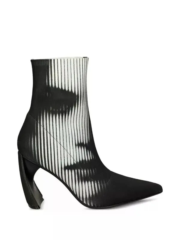 United Nude Graphic-print Pointed-toe Ankle Boots - Black