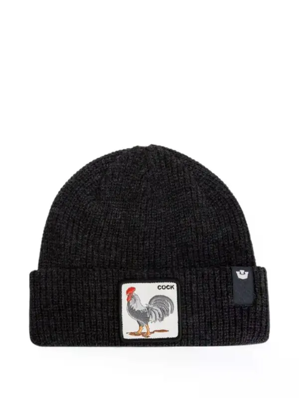 GOORIN BROS Ribbed-knit Patch-detail Beanie Hat