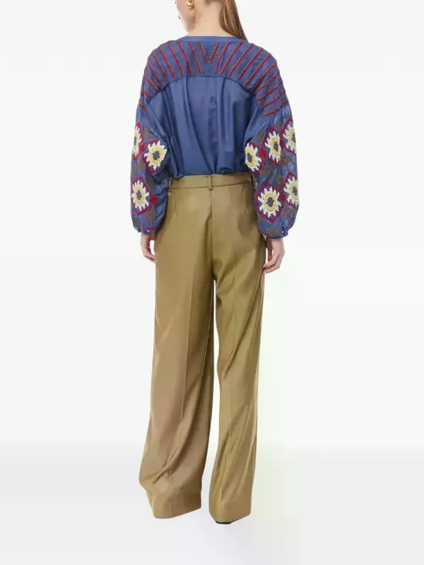 NENETTE Pleated Wide-leg Trousers