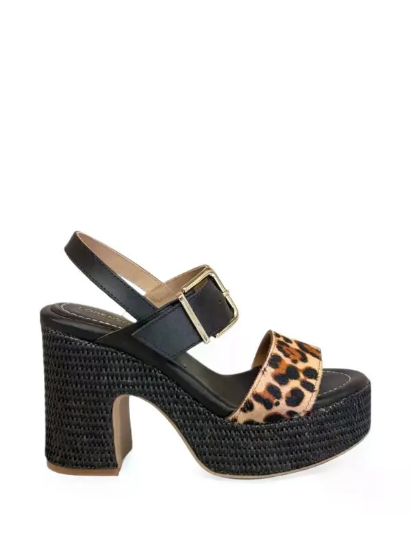 LORENZO MARI Peonia 8 Leopard-print Platform Sandals