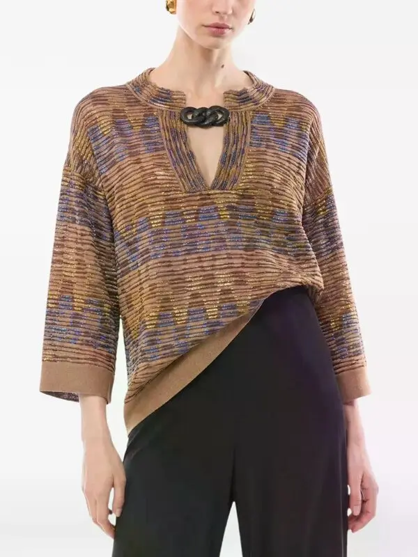 NENETTE Masaccio Zig-zag Chain-detail Blouse