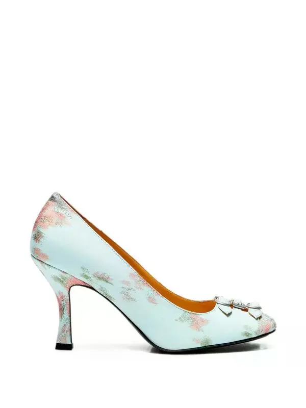 LILI CURIA Babette Floral-print Buckle-detail Pumps